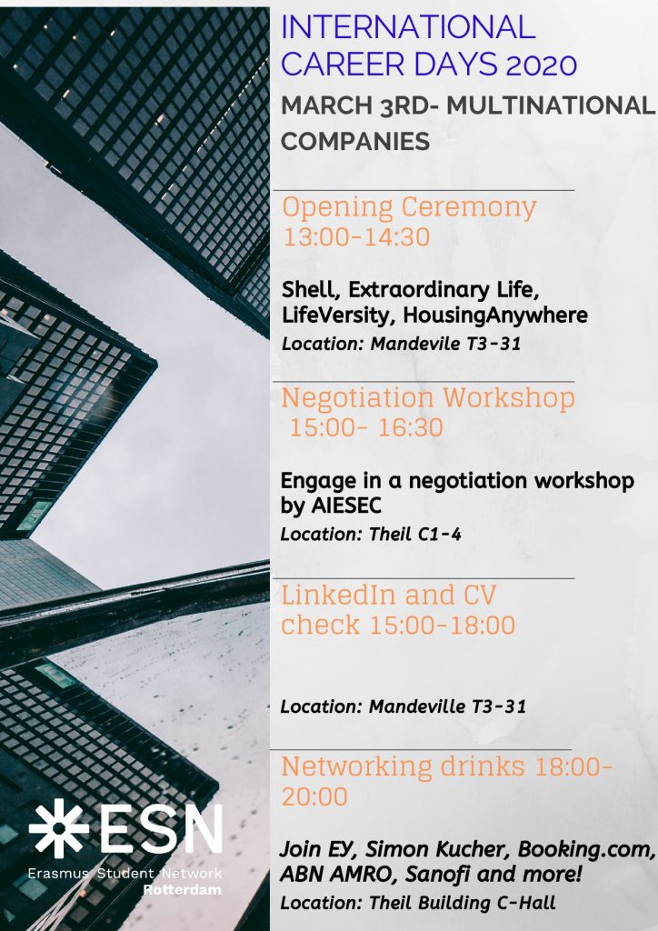 Don’t Miss The 2020 International Career Days! - ESN Rotterdam